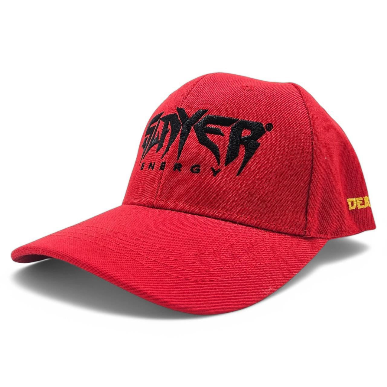 Slayer Red Baseball Cap, Black and Yellow Embroidery | Slayer Energy